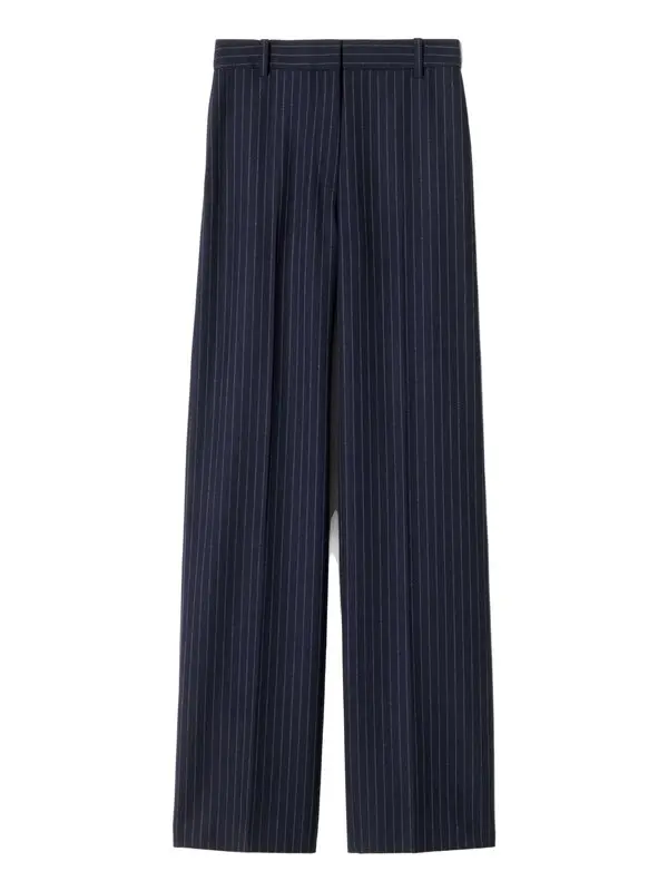 NILI LOTAN Rivers Wool Pant - Dark Navy Pinstripe