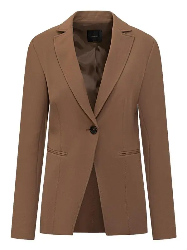 Pinko Single-breasted Stretch Fabric Blazer - Brown