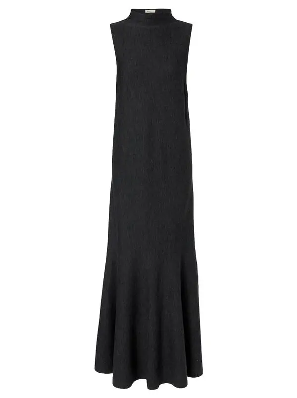 Khaite Margo Wool Maxi Dress - Grey