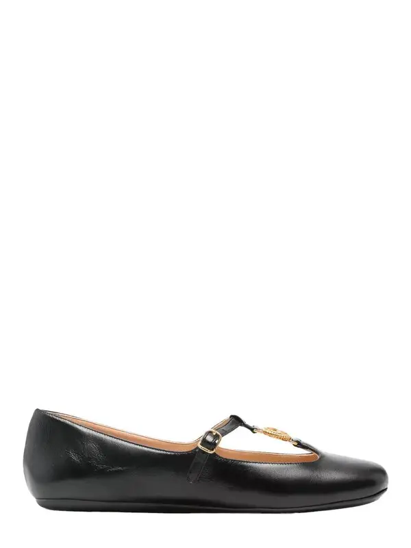 Chloé Logo Medal Ballet Flats - Black