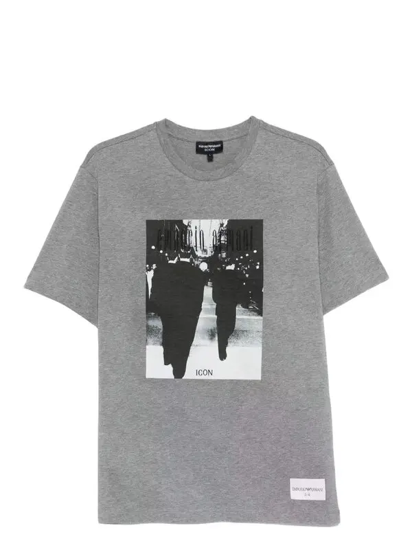 Emporio Armani Graphic-print T-shirt - Grey