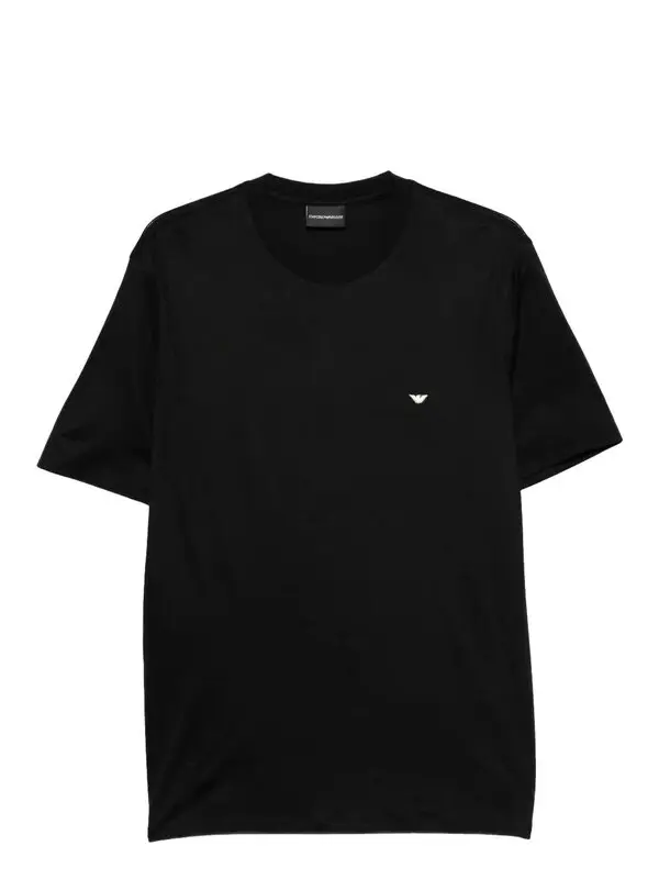 Emporio Armani Logo-embroidered T-shirt - Black
