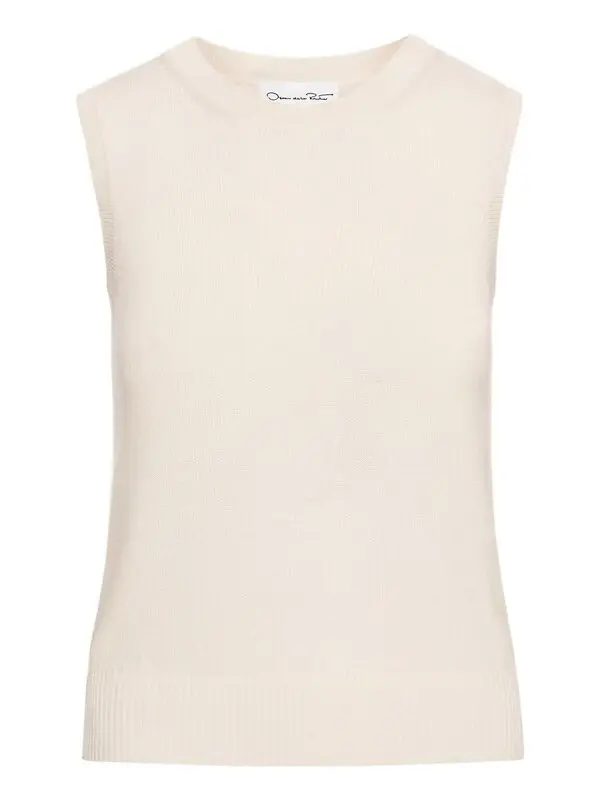 Oscar De La Renta Virgin Wool Tank - White