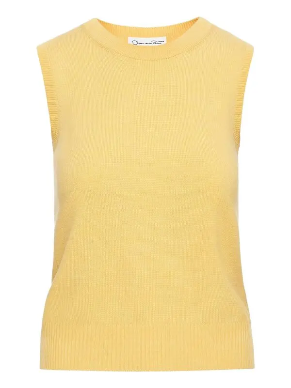 Oscar De La Renta Virgin Wool Tank - Yellow