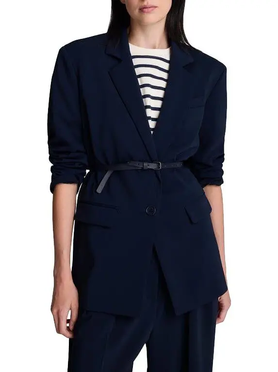 KENNETH COLE Belted Twill Blazer - Dark Navy