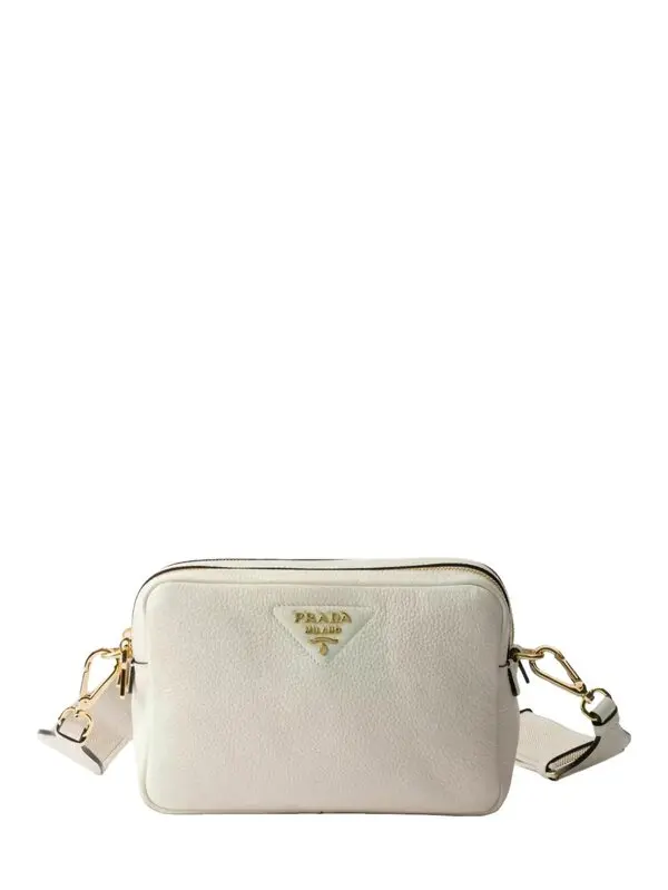 Prada Small Leather Shoulder Bag - White