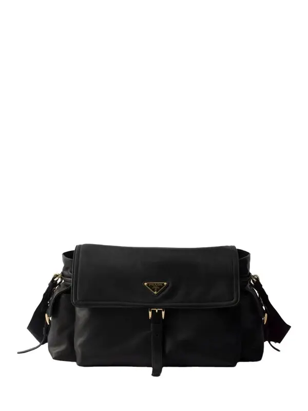 Prada Large Explore Leather Shoulder Bag - Black