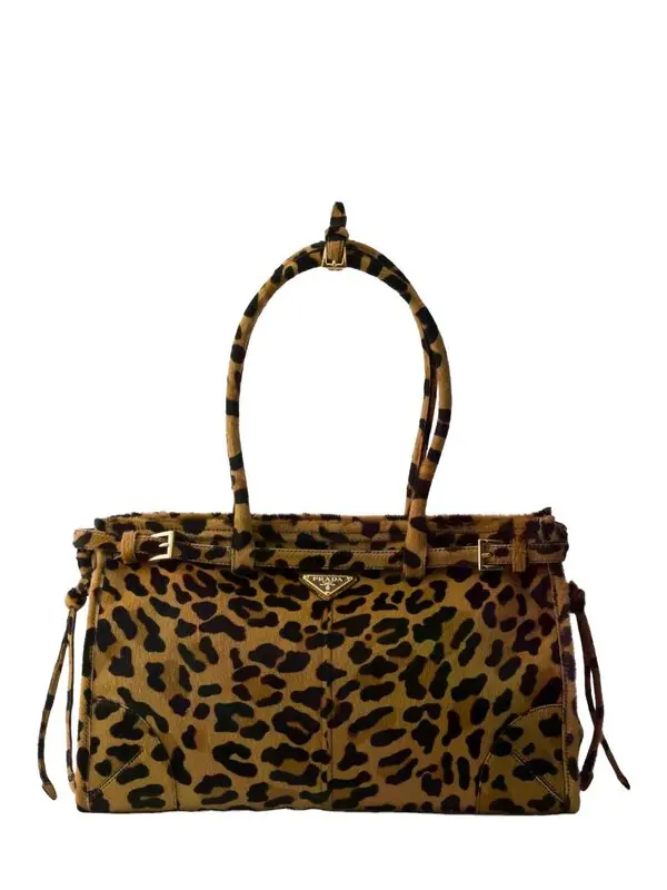 Prada Printed Bonnie Large Tote - Brown