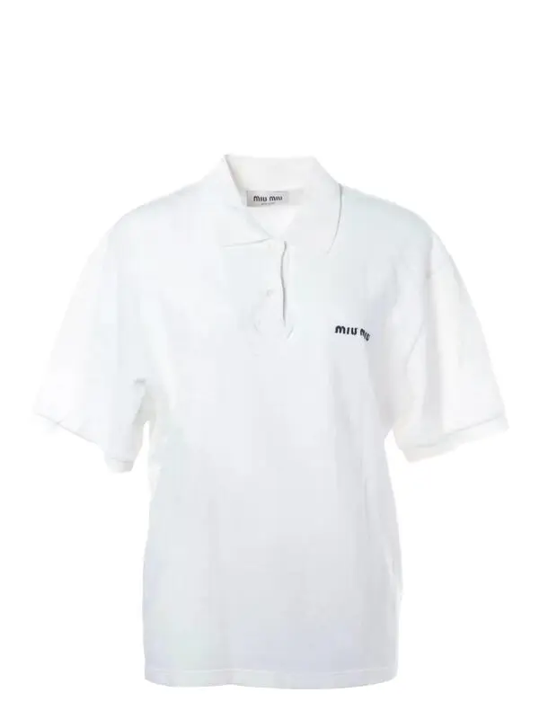 Miu Miu Logo Polo Shirt - White
