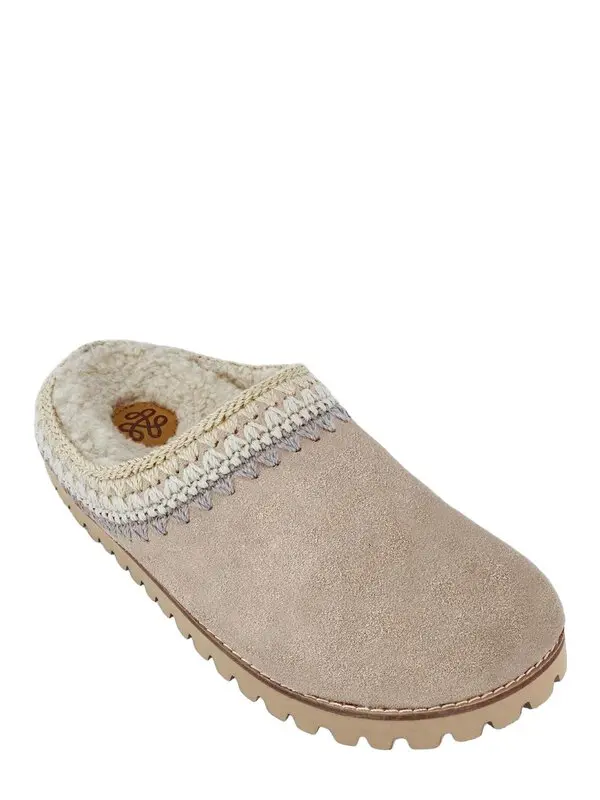 THE SAK Bolinas Suede Clogs - Sand Shearling