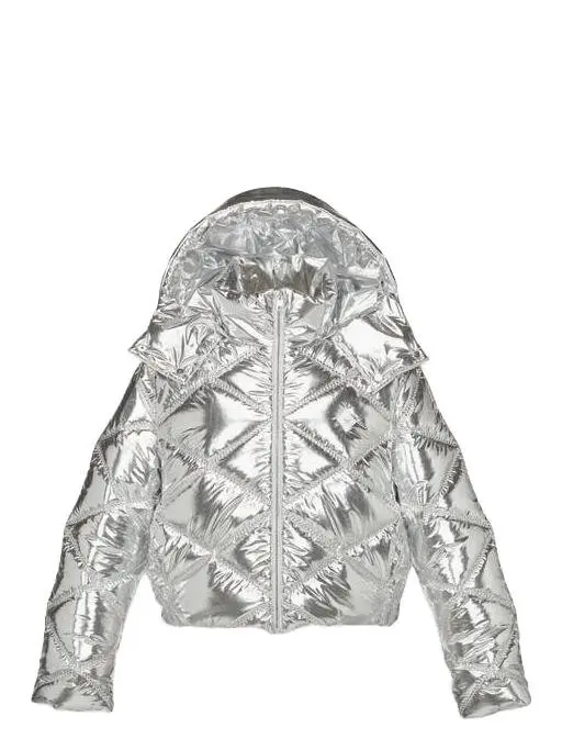 Mcm Apres-ski Quilted Puffer Jacket - Silver