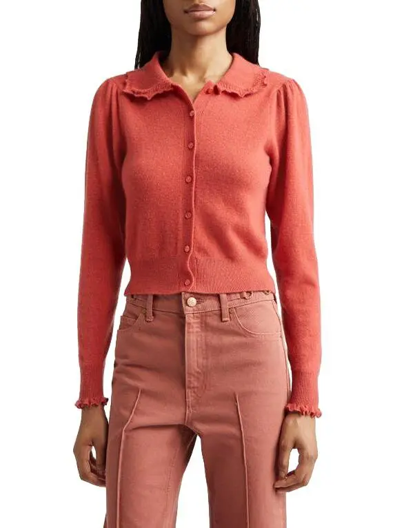 Ulla Johnson Kalila Collared Cashmere Cardigan - Coral
