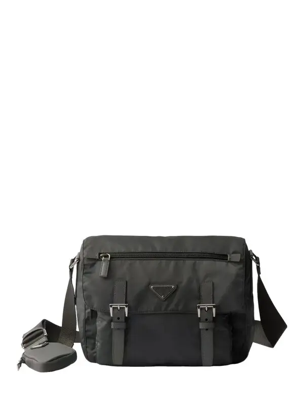 Prada Cross Body Bag With Logo Detail - Grey
