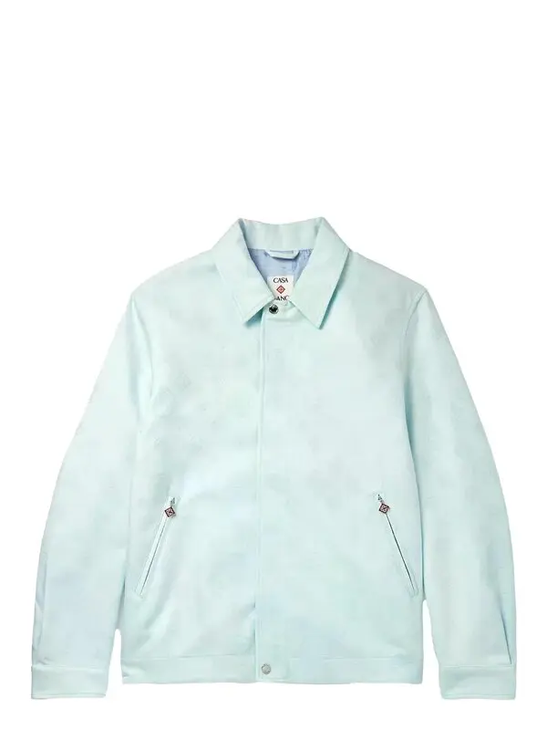 Casablanca Collared Motif Blouson Jacket - Blue