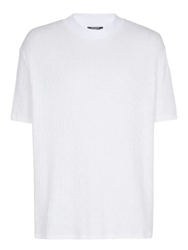 Balmain Cotton-blend Monogram T-shirt - White