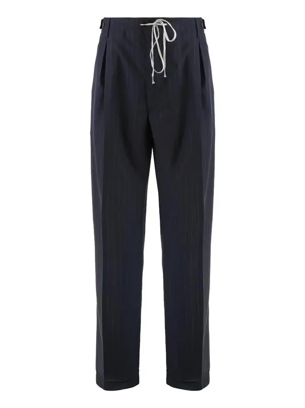 MAISON MARGIELA Checked Wool Trousers - Blue