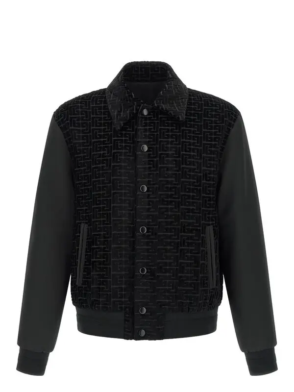 Balmain Velvet Bomber Jacket - Black