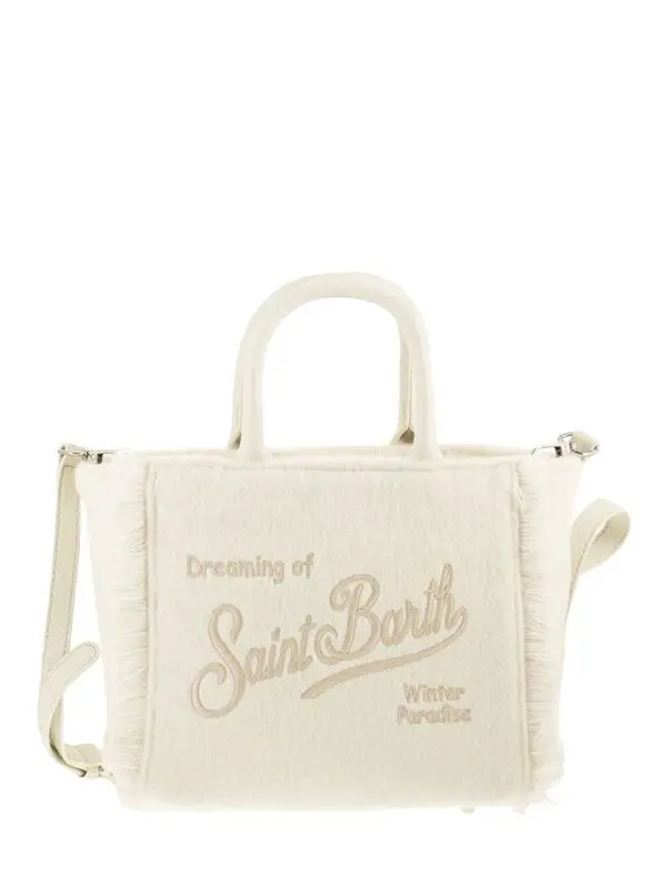 MC2 SAINT BARTH Vanity Mini Wool Blend Handbag - White