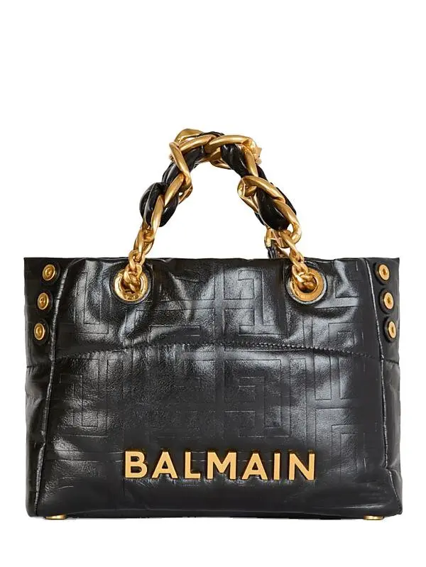 Balmain 1945 Soft Cabas Small-pb Handbag - Black