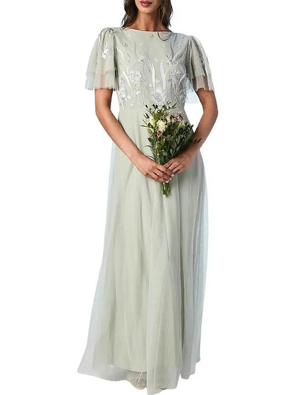 Coast Angel Sleeve Maxi Dress - Sage