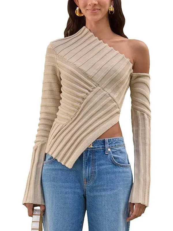 Cult Gaia Jaidan Asymmetric Knit Top - Beach