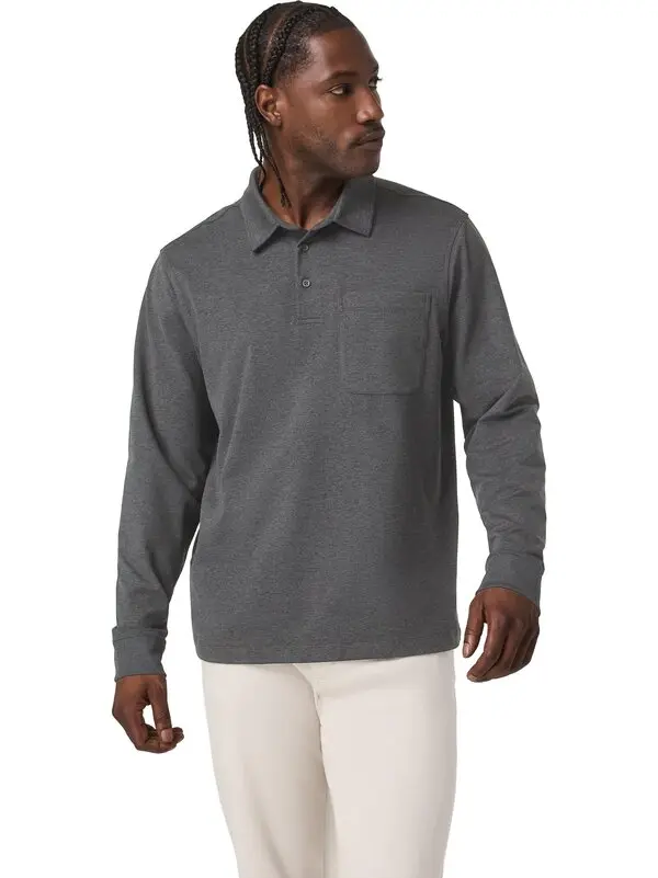 Vuori Long Sleeve Coronado Rugby - Charcoal Heather
