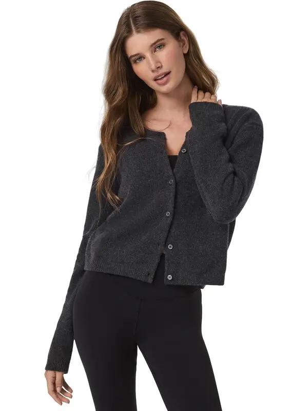 Vuori Milie Cashmere Cardigan - Charcoal Heather