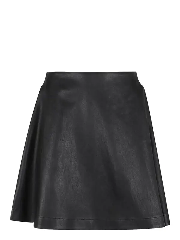 Stouls Arielle Leather A-line Skirt - Black
