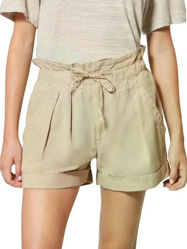 MARANT ETOILE Beige Tie-fastening Pleated Shorts - Neutrals