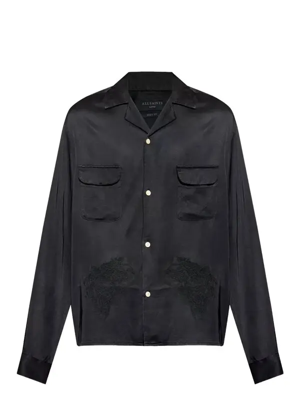 ALLSAINTS Yodo Embroidered-detail Shirt - Black