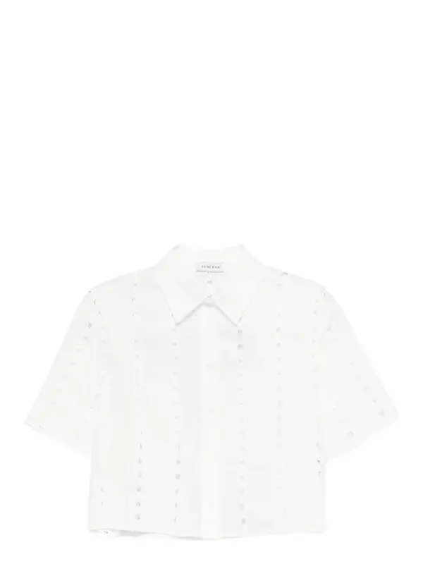 ANINE BING Lincoln Eyelet Button-up Shirt - White
