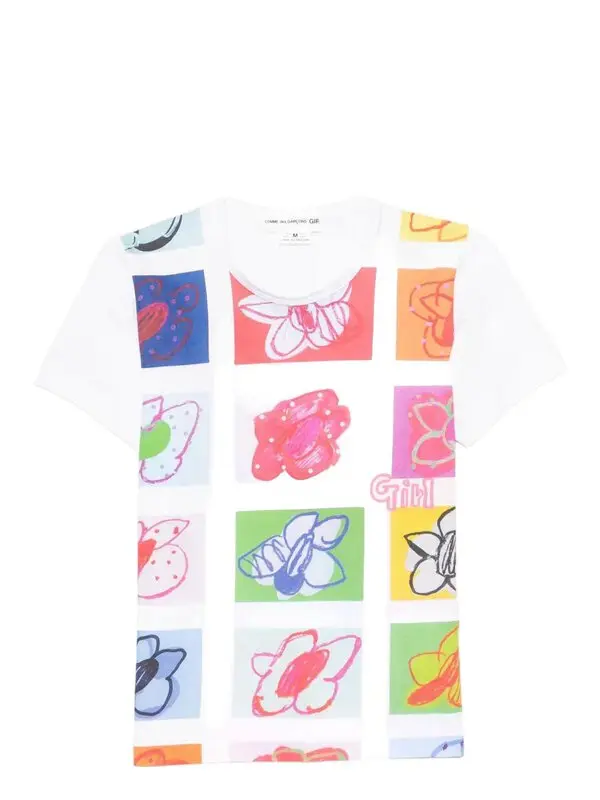 Comme Des Garçons Graphic Print T-shirt - White