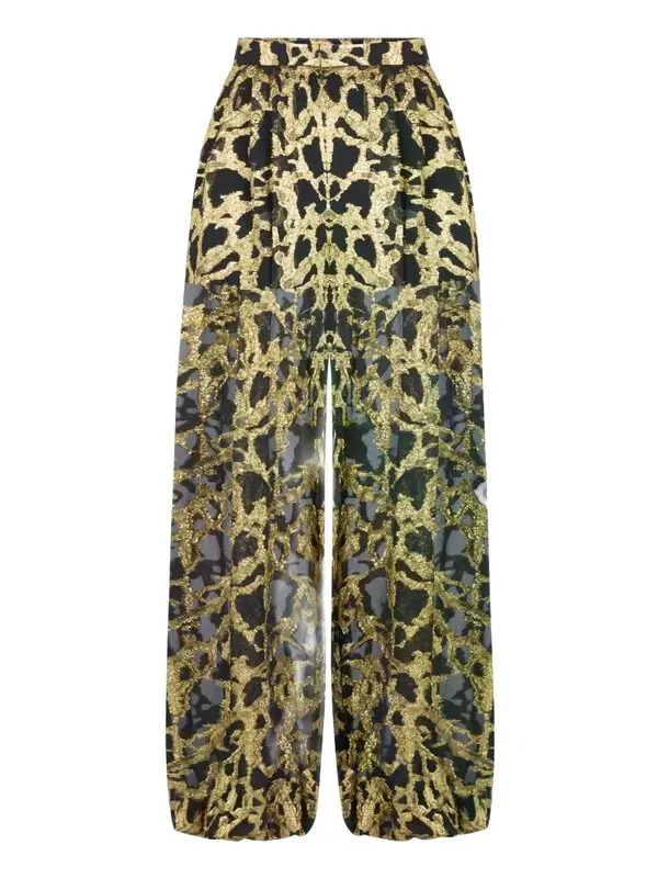 Nina Ricci Printed Palazzo Pants - Black