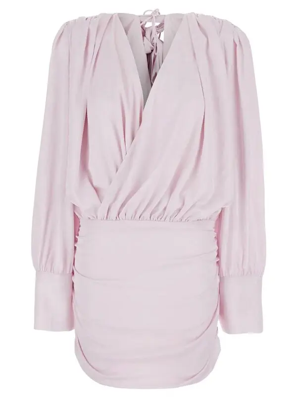 Remain Birger Christensen Draped Silk Mini Dress - Pink