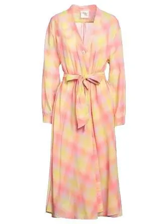 FORTE_FORTE Cotton Midi Shirt Dress With Belt - Pink