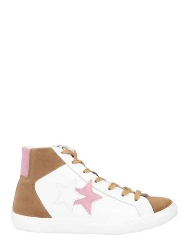 2STAR High-top Leather Sneakers - White