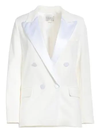 FORTE_FORTE Double-breasted Blazer - White