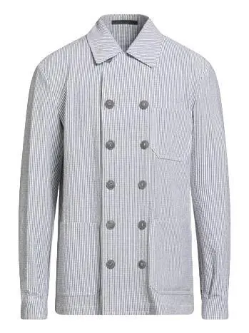 Giorgio Armani Striped Double-breasted Jacket - Grey