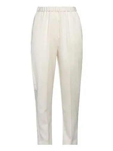 FORTE_FORTE Tapered Pants In Viscose And Virgin Wool - White
