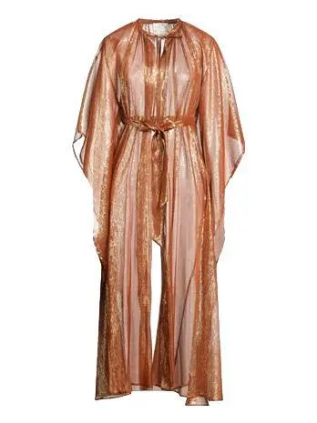 FORTE_FORTE Lamé Overcoat - Rust
