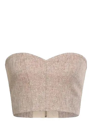 FORTE_FORTE Woven Corset Top - Brown