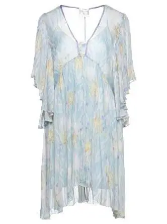 FORTE_FORTE Mini Dress Sky Silk Metallic Polyester - Blue