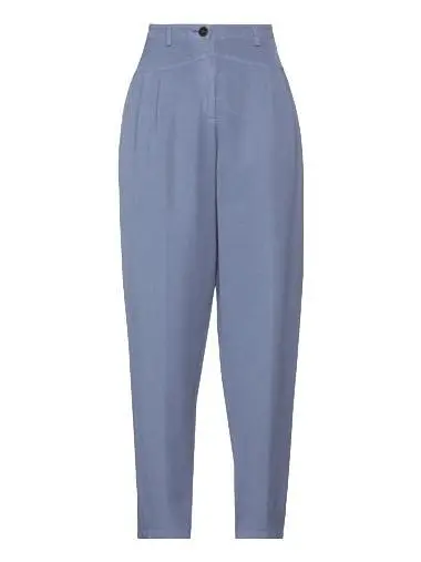 FORTE_FORTE Plain Weave Viscose And Linen Pants - Purple