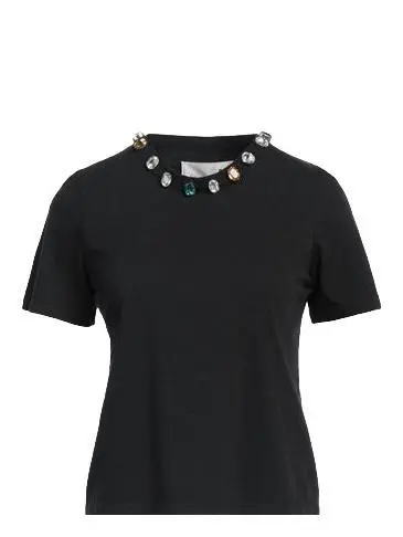 FORTE_FORTE Cotton T-shirt With Crystals - Black