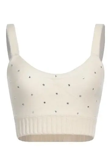 Zadig&Voltaire Knitted Top With Crystal Appliqués - White