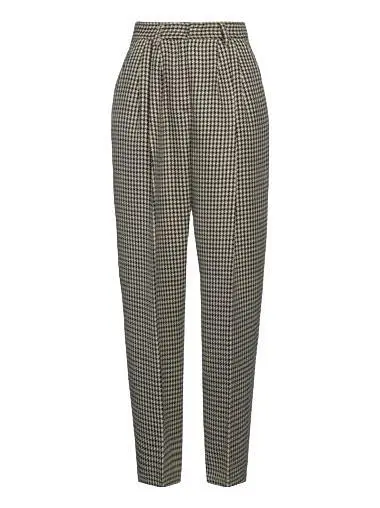FORTE_FORTE Tweed Houndstooth Tapered Pants - Beige