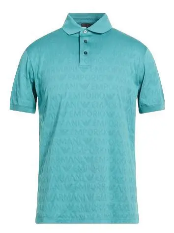 Emporio Armani Polo Shirt Turquoise Size Cotton - Blue