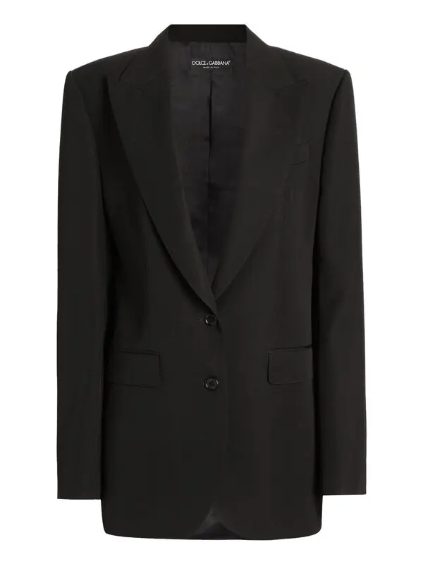 Dolce & Gabbana Wool Gabardine Blazer - Black