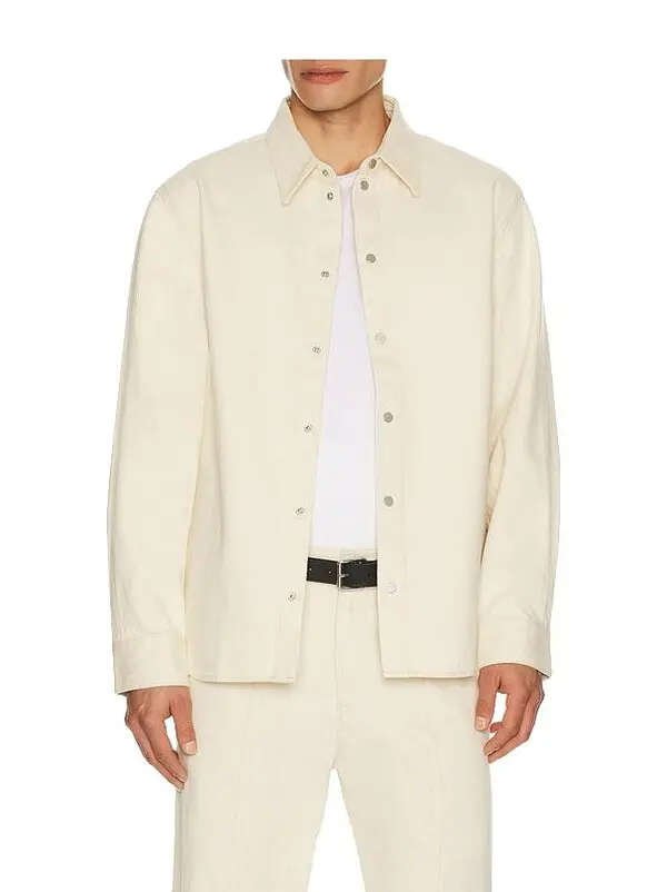 Helmut Lang Denim Shirt In Ivory - Ecru