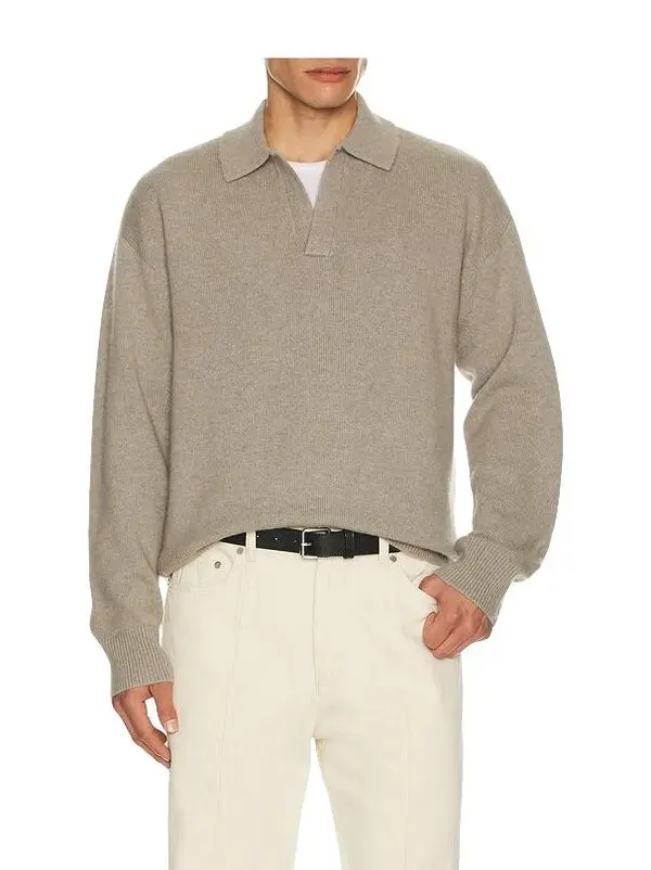 Helmut Lang Brushed Polo In Grey - Fog